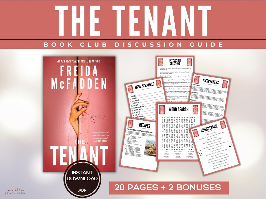 The Tenant Book Club Guide Book Club Games Book Discussion Questions ...