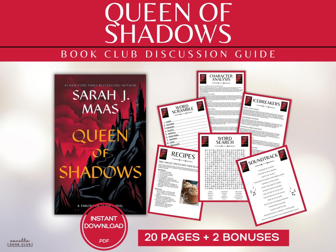 Throne of Glass Queen of Shadows Book Club Guide Book Club Games ...