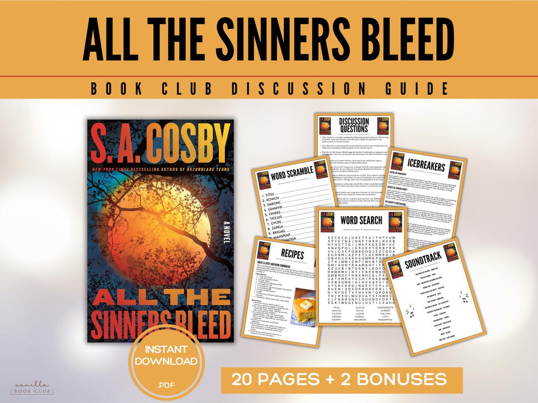 All the Sinners Bleed Book Club Guide Book Club Games Book Discussion ...
