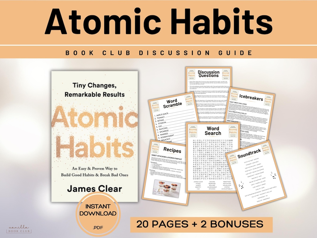 Atomic Habits Book Club Guide Book Club Games Book Discussion Questions ...
