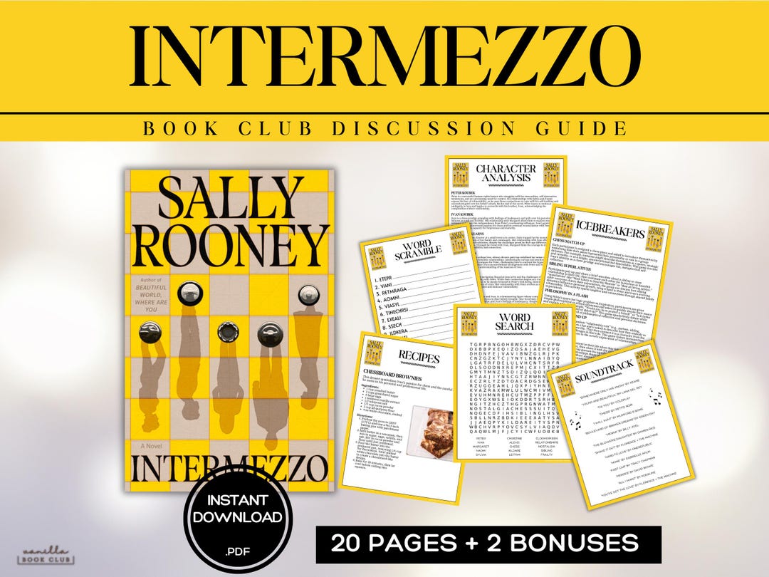 Intermezzo Book Club Guide Book Club Games Book Discussion Questions ...
