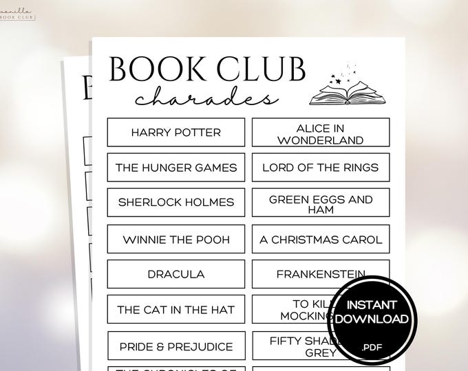 Bookish Guess That Sketch // Printable Party Game // Book Themed Party ...