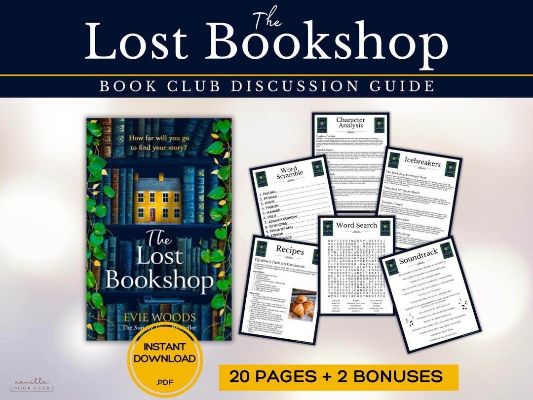 The Lost Bookshop Book Club Guide Book Club Games Book Discussion ...