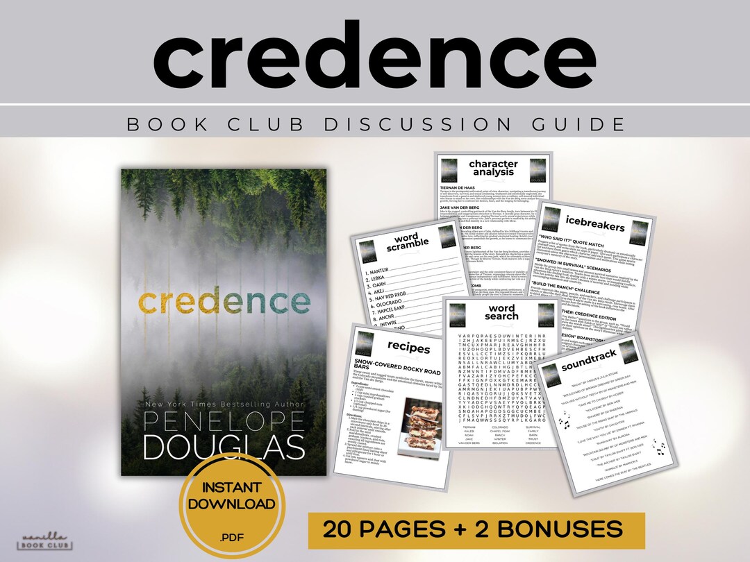 Credence Book Club Guide Book Club Games Book Discussion Questions ...