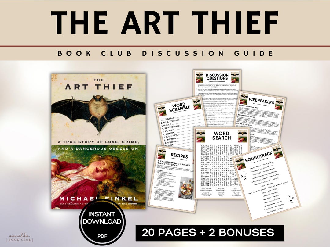 The Art Thief Book Club Guide Book Club Games Book Discussion Questions ...
