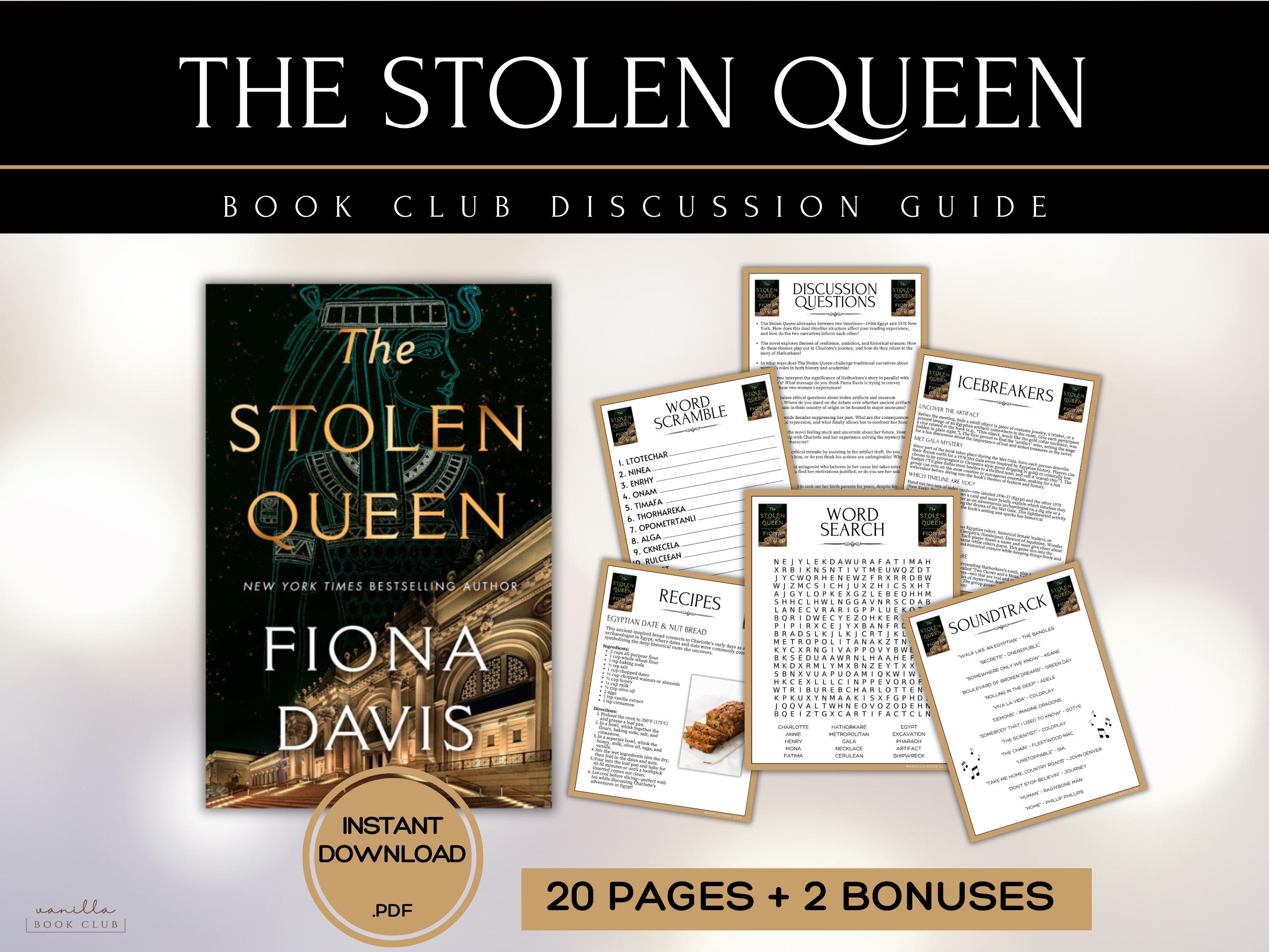 The Stolen Queen Book Club Guide Book Club Games Book Discussion ...