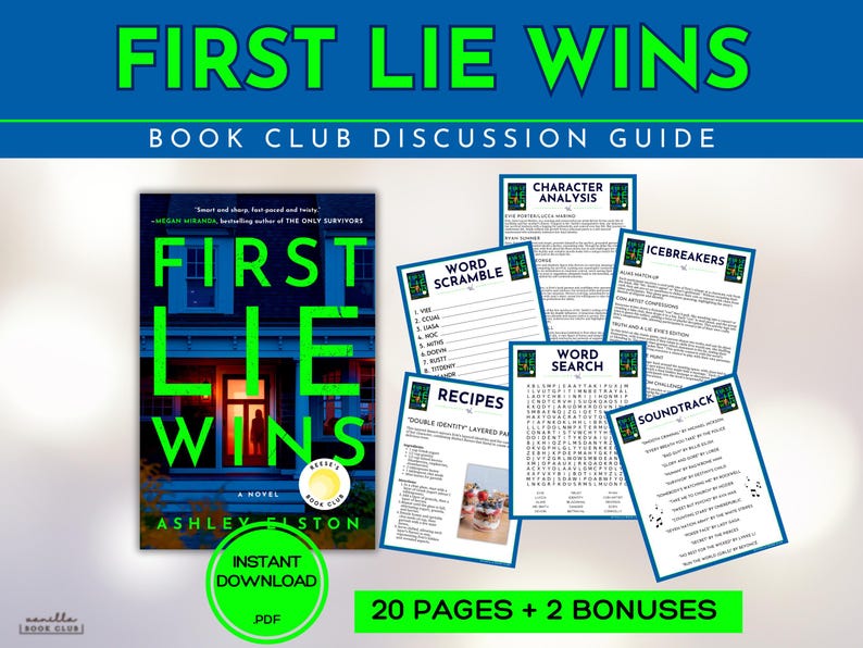 First Lie Wins Book Club Guide Book Club Games Book Discussion ...