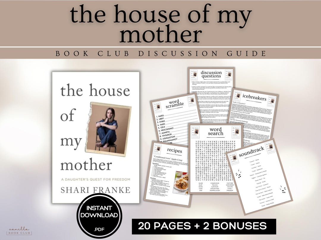 The House of My Mother Book Club Guide Book Club Games Book Discussion ...