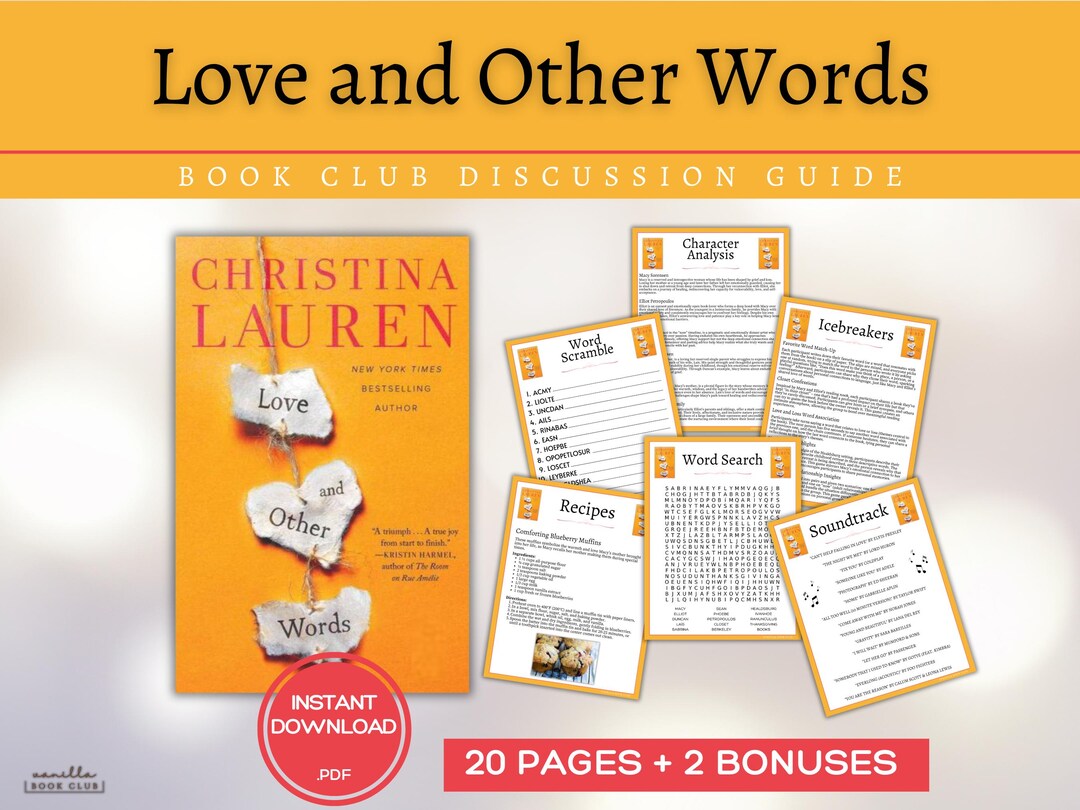 Love and Other Words Book Club Guide Book Club Games Book Discussion ...