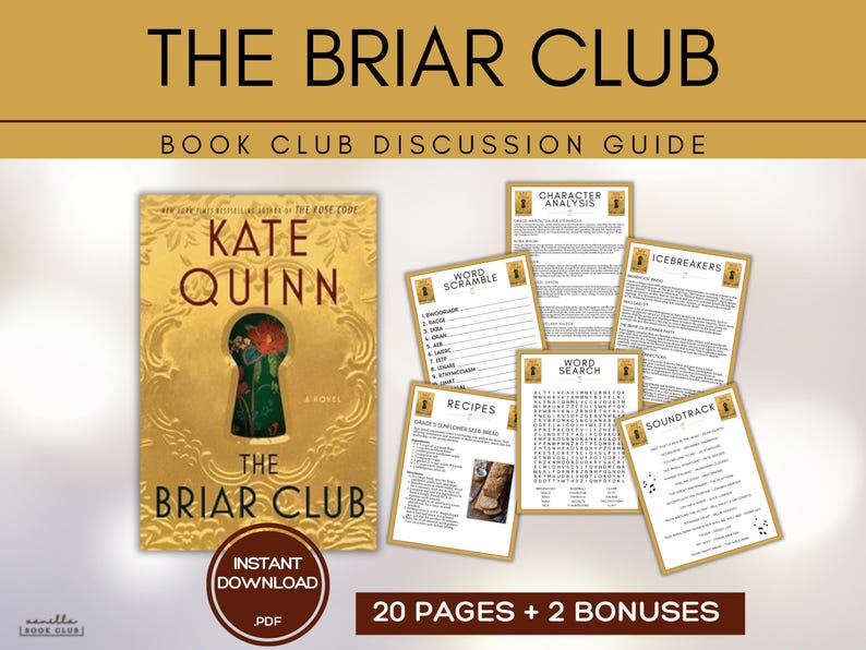 The Briar Club Book Club Guide Book Club Games Book Discussion ...