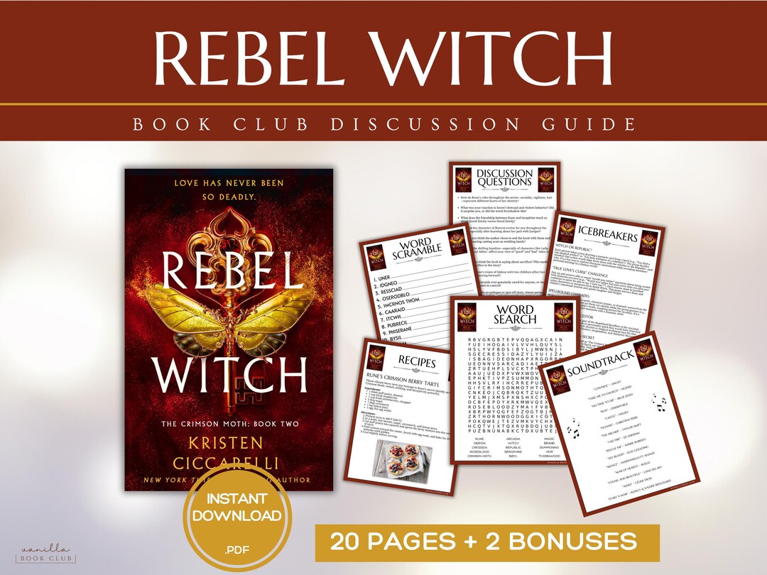 Rebel Witch Book Club Guide Book Club Games Discussion Questions ...
