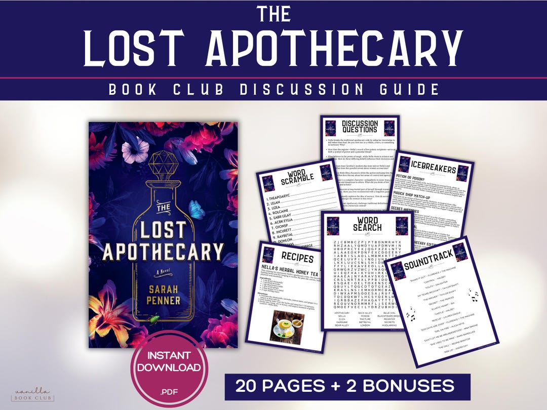 The Lost Apothecary Book Club Guide Book Club Games Book Discussion ...