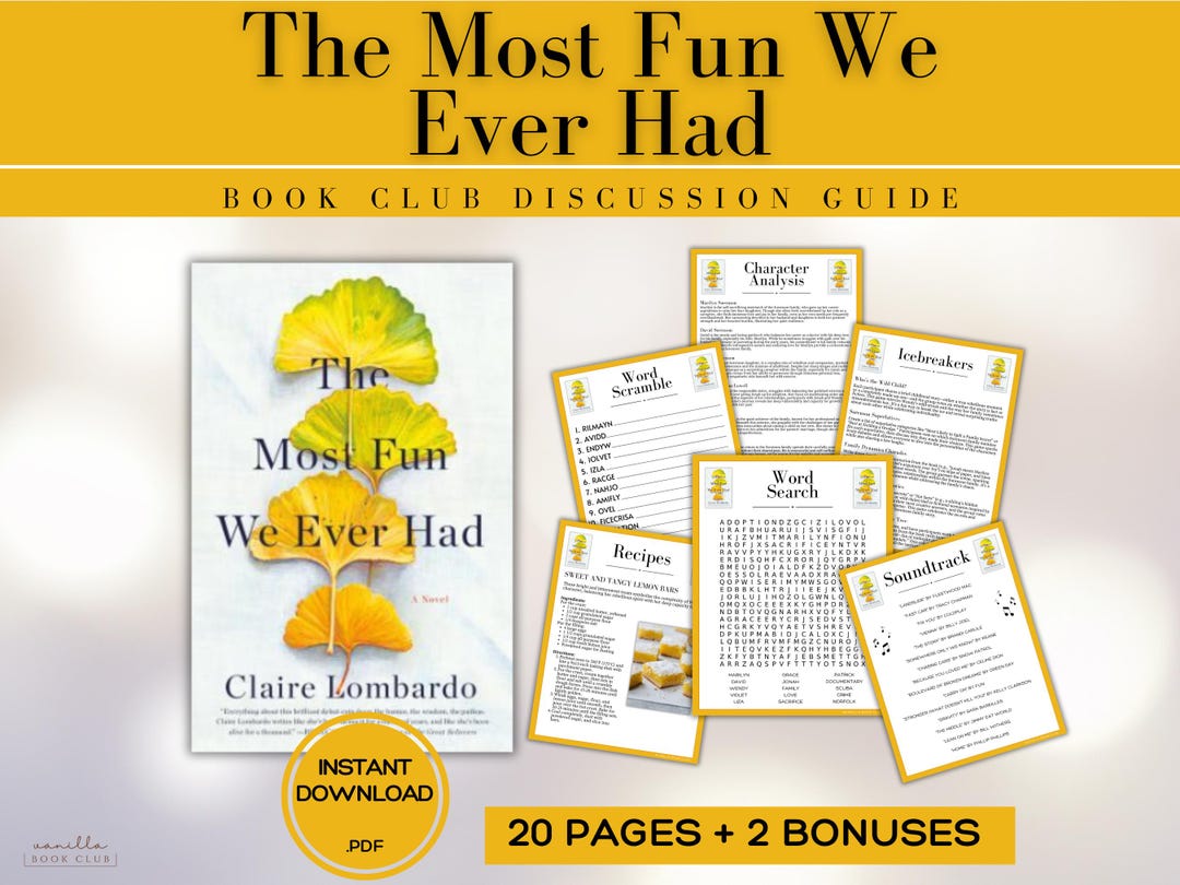 The Most Fun We Ever Had Book Club Guide Book Club Games Book ...
