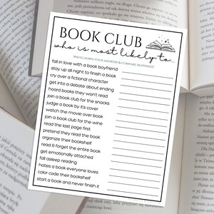 Book Club Games Who is Most Likely Game Book Club Ice Breaker Games ...