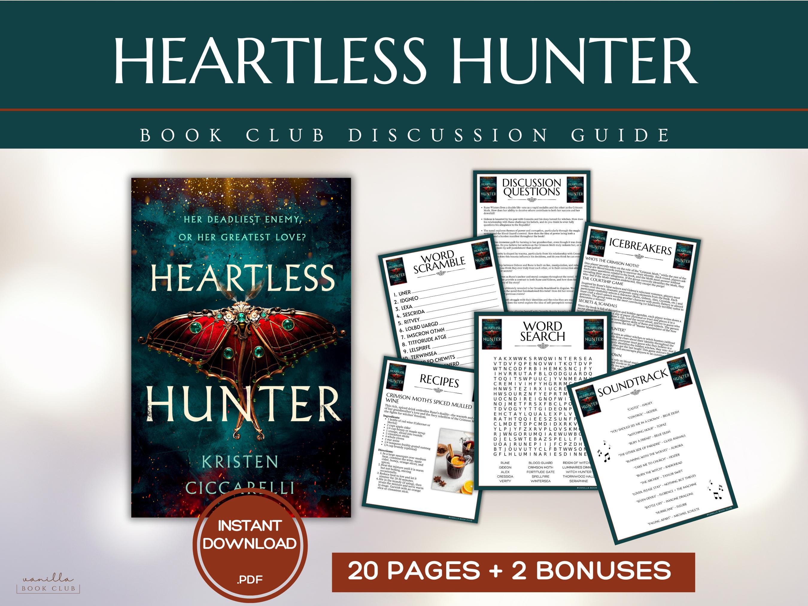 Heartless Hunter Book Club Guide Book Club Games Discussion Questions ...
