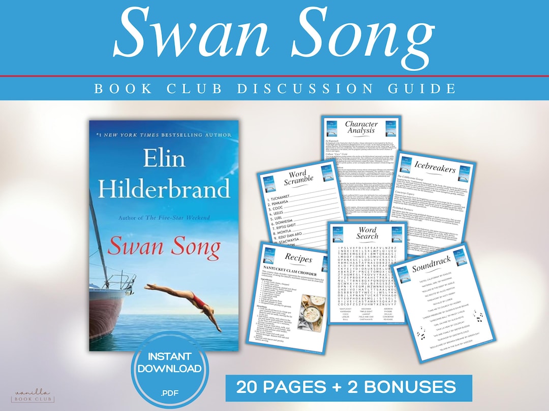 Swan Song Book Club Guide Book Club Games Book Discussion Questions ...