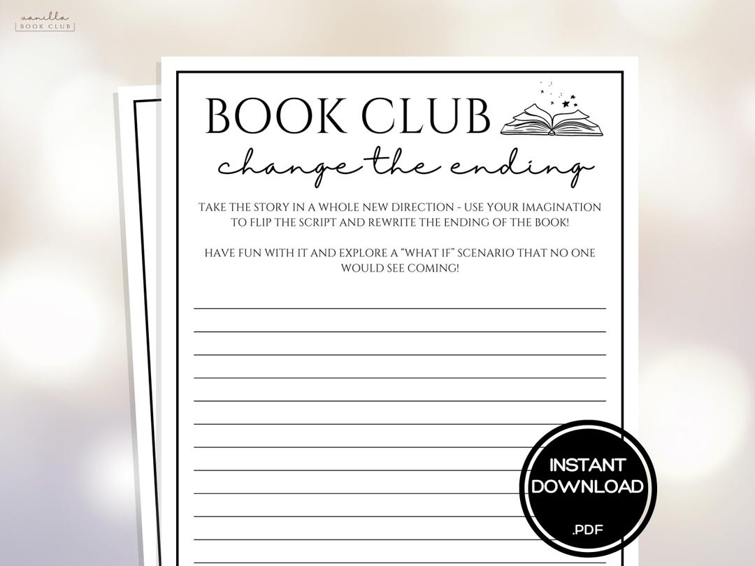 Book Club Games Change the Ending Game Book Club Ice Breaker Games ...