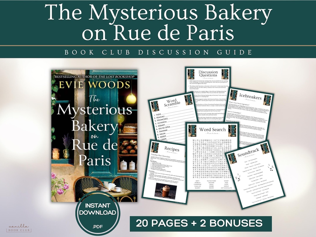 The Mysterious Bakery on Rue De Paris Book Club Guide Book Club Games Book Discussion Questions ...