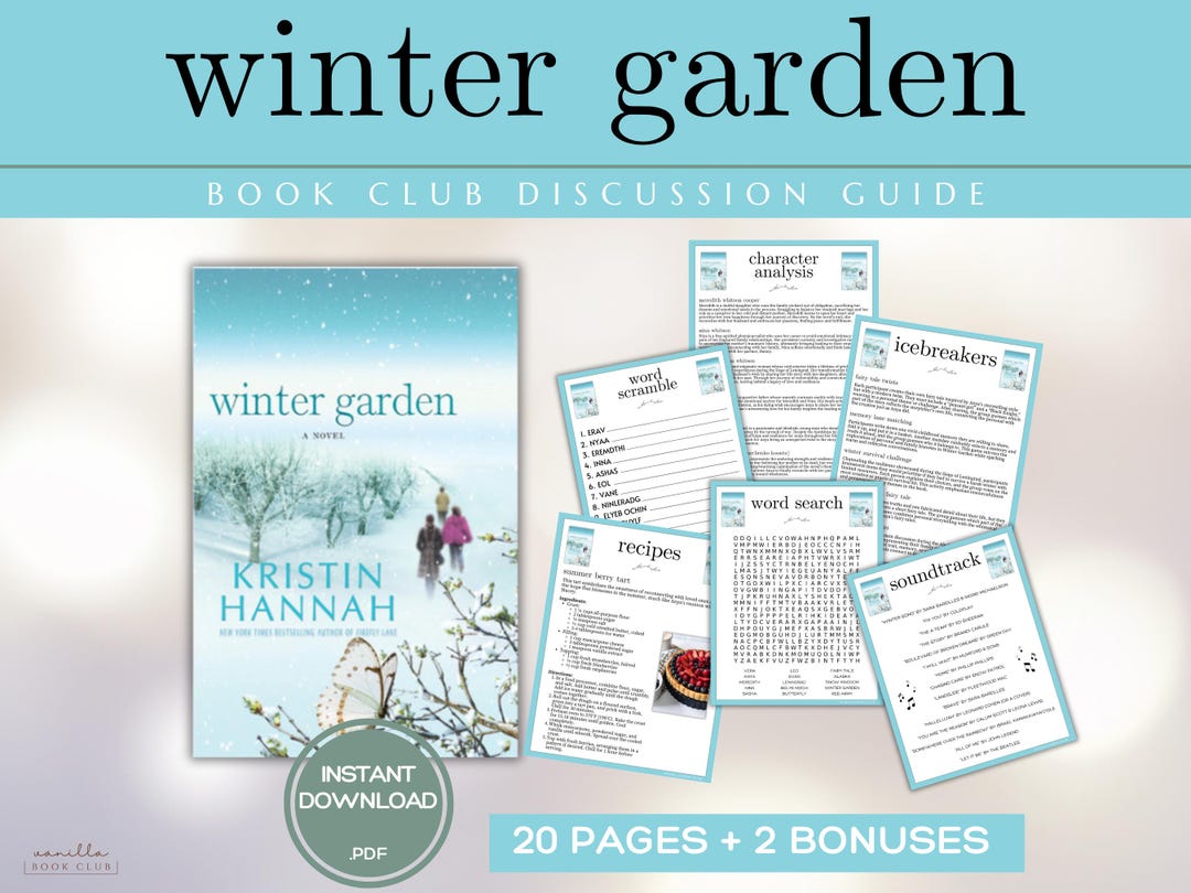 Winter Garden Book Club Guide Book Club Games Book Discussion Questions ...