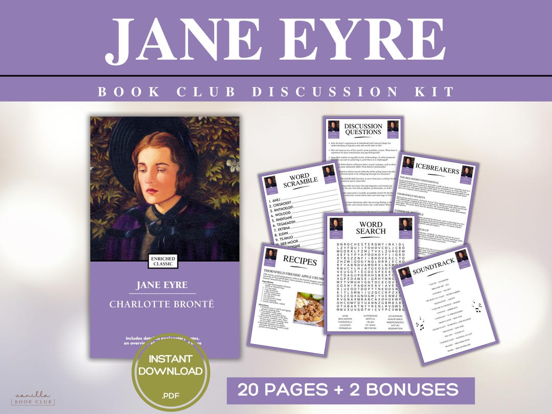Jane Eyre Book Club Guide Book Club Games Discussion Questions ...