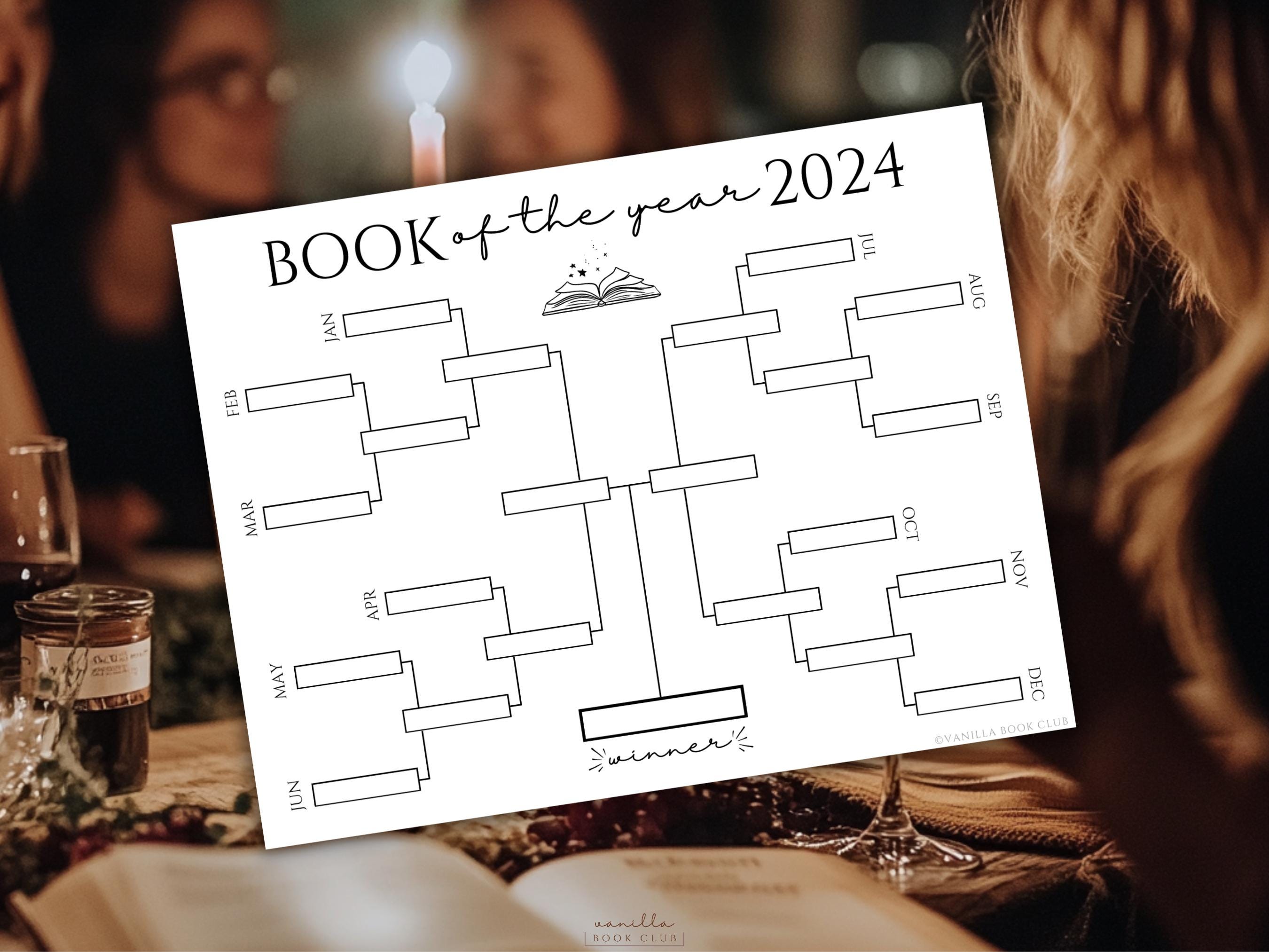 Book of the Year 2024 Book Club Games Printable Reading Tracker Book ...