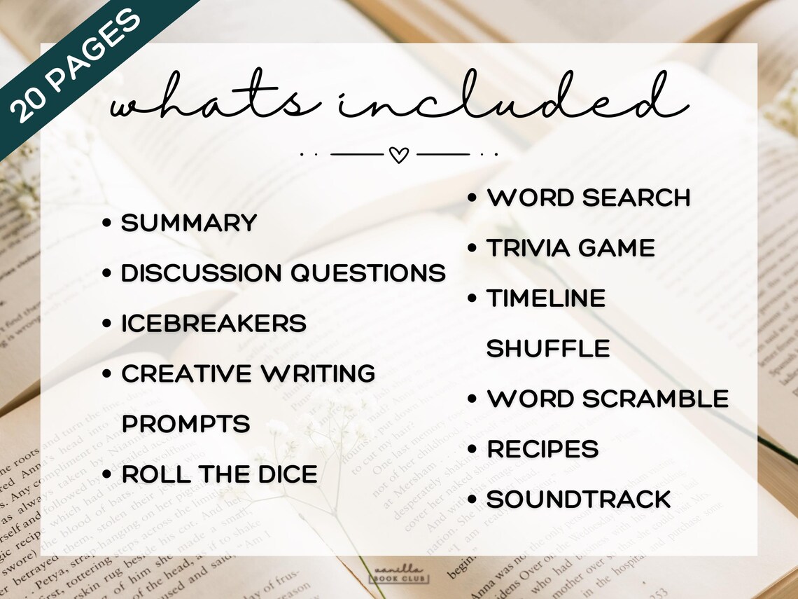 Heartless Hunter Book Club Guide Book Club Games Discussion Questions ...