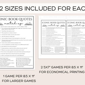 Book Club Games Iconic Book Quotes Trivia Book Club Ice Breaker Games ...