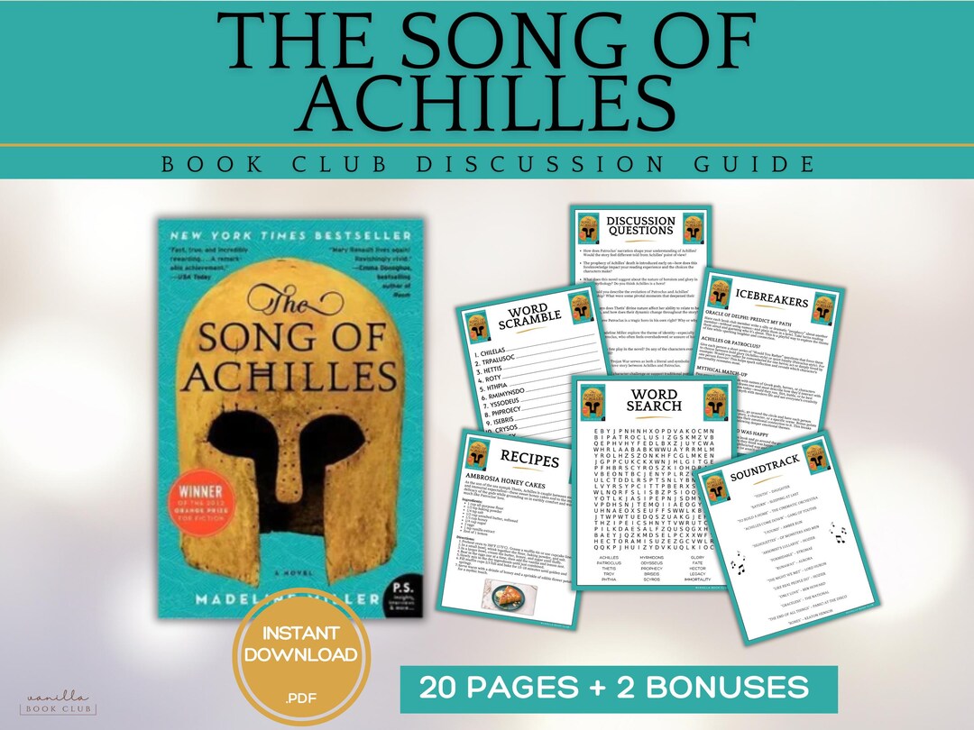 The Song of Achilles Book Club Guide Book Club Games Discussion ...
