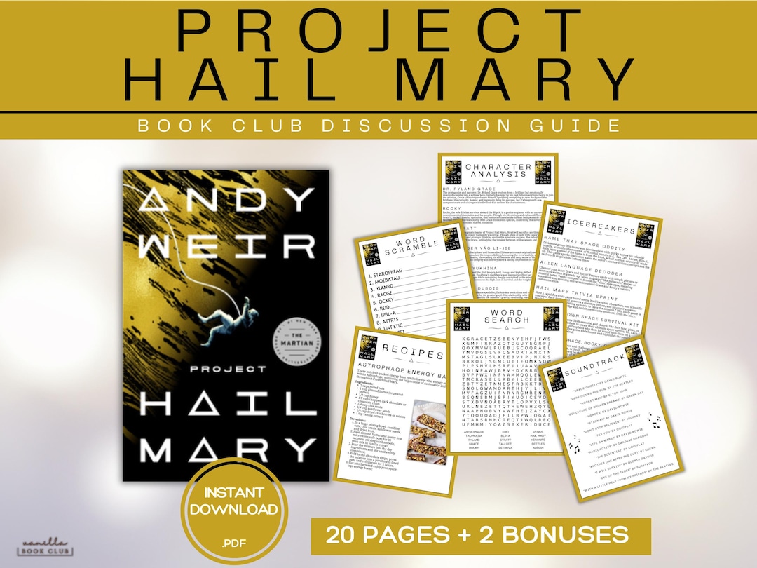 Project Hail Mary Book Club Guide Book Club Games Book Discussion ...