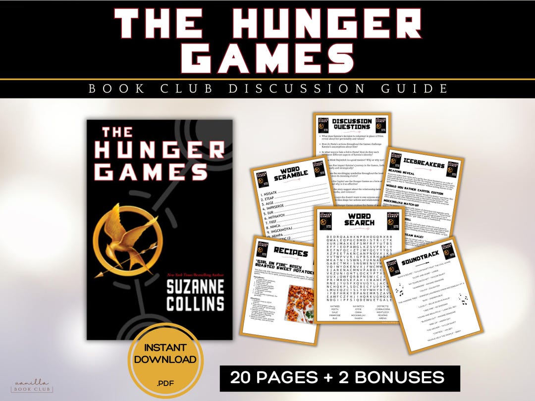 The Hunger Games Book Club Guide Book Club Games Book Discussion ...