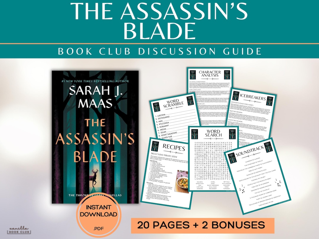 Throne of Glass the Assassin's Blade Book Club Guide Book Club Games Discussion Questions Sarah ...