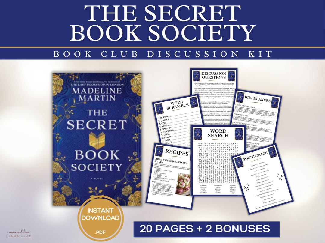 The Secret Book Society Book Club Guide Book Club Games Book Discussion ...