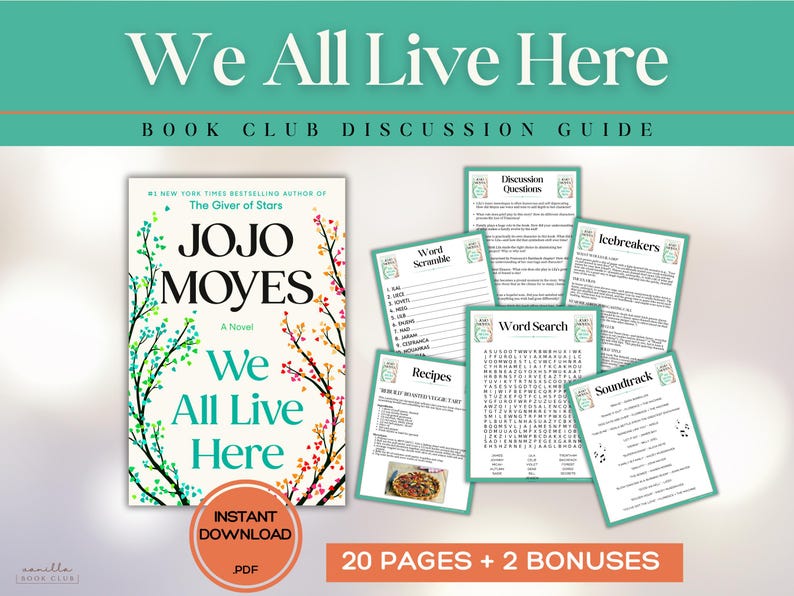 We All Live Here Book Club Guide Book Club Games Book Discussion ...