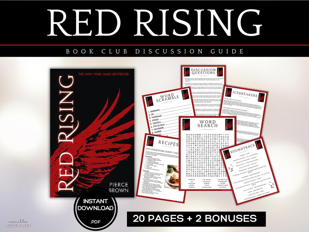 Red Rising Book Club Guide Book Club Games Book Discussion Questions ...