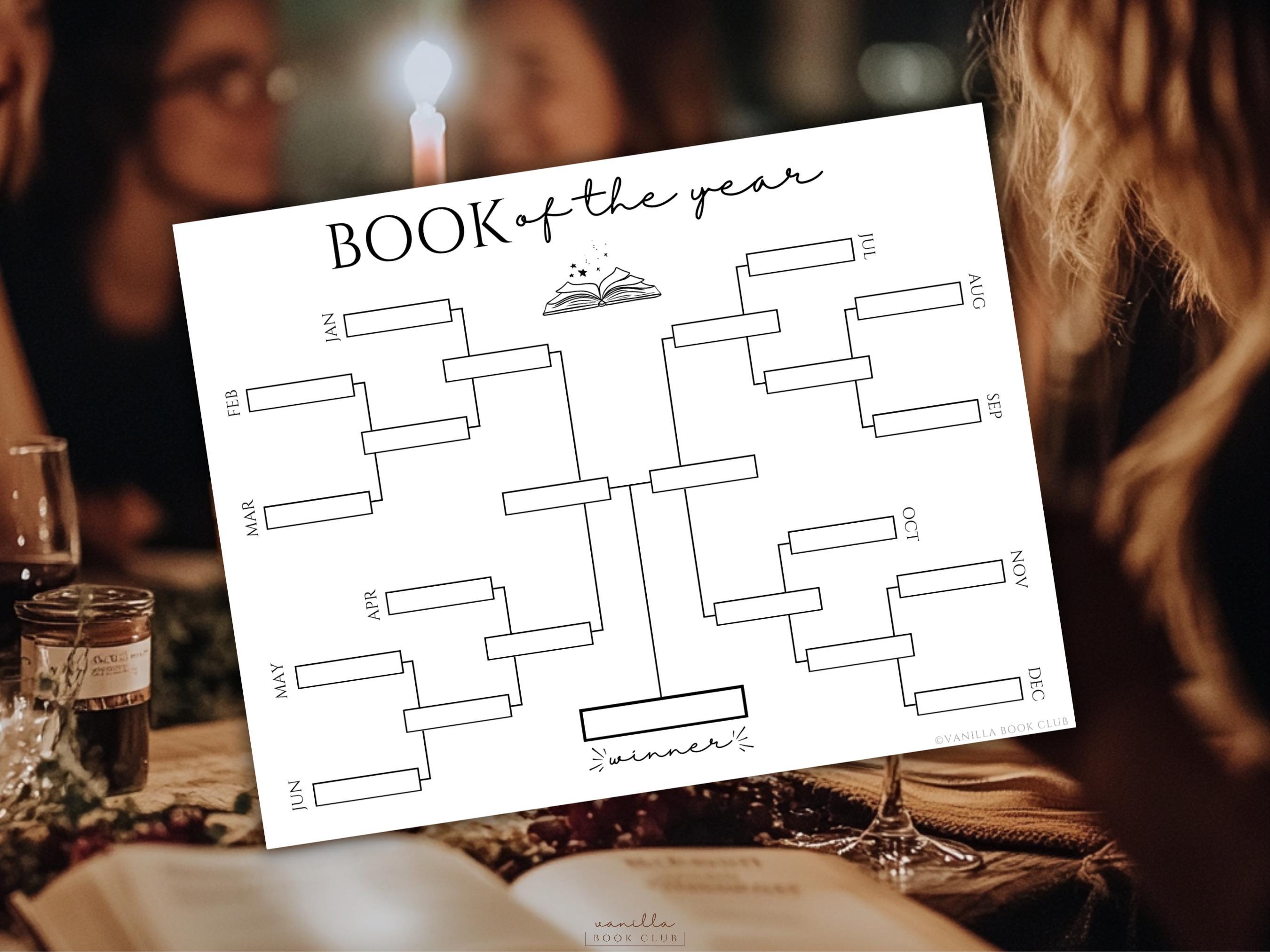 Book of the Year Book Club Games Printable Reading Tracker Book ...