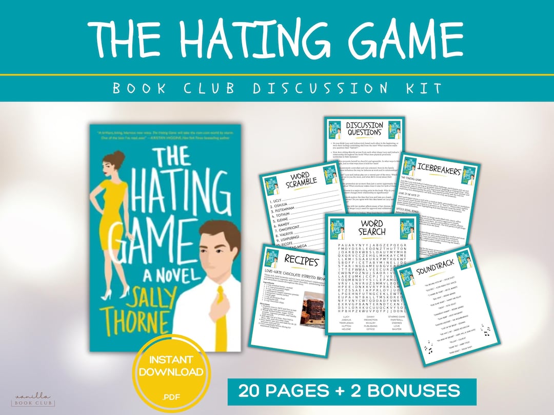 The Hating Game Book Club Guide Book Club Games Book Discussion ...