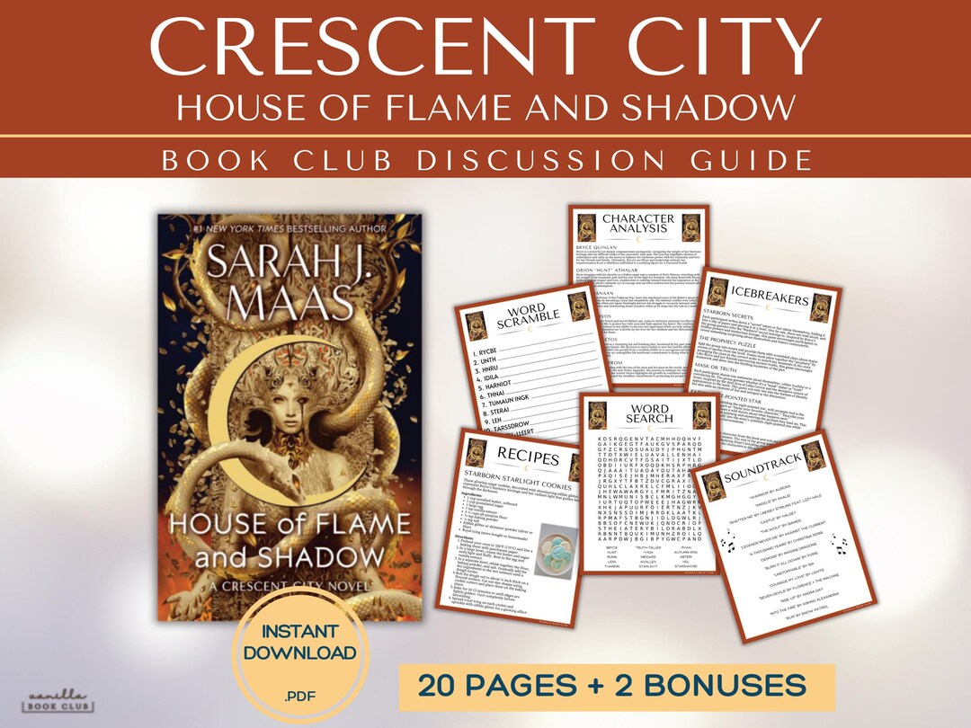 Crescent City House of Flame & Shadow Book Club Guide Book Club Games ...