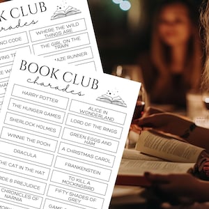 Book Club Games Book Club Charades Reading Group Ice Breaker Games ...