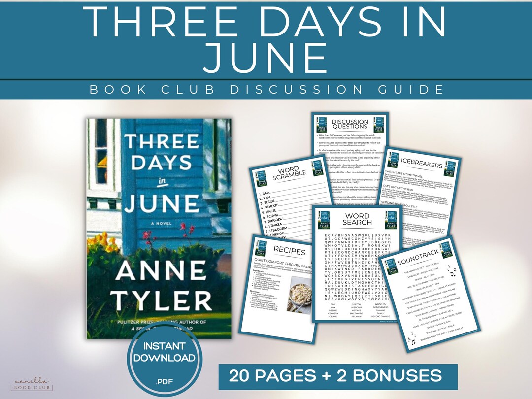 Three Days in June Book Club Guide Book Club Games Book Discussion ...