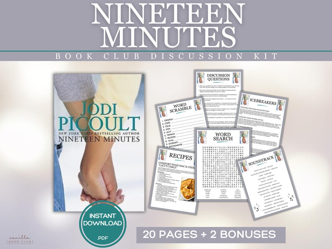 Nineteen Minutes Book Club Guide Book Club Games Book Discussion ...