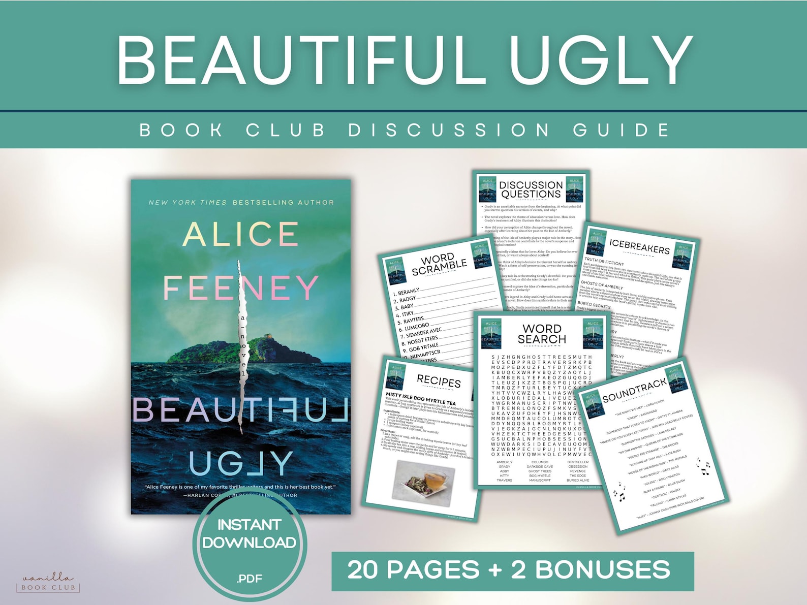 Beautiful Ugly Book Club Guide Book Club Games Book Discussion ...
