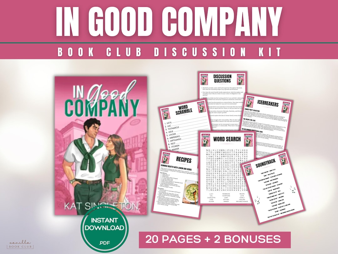 In Good Company Book Club Guide Book Club Games Book Discussion ...