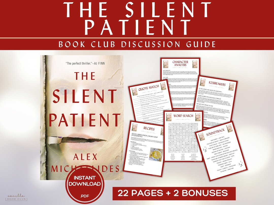 The Silent Patient Book Club Guide Book Club Games Book Discussion ...