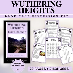 Wuthering Heights Book Club Guide Book Club Games Discussion Questions ...