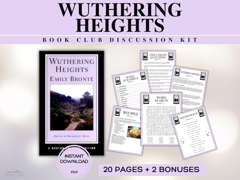 Wuthering Heights Book Club Guide Book Club Games Discussion Questions ...