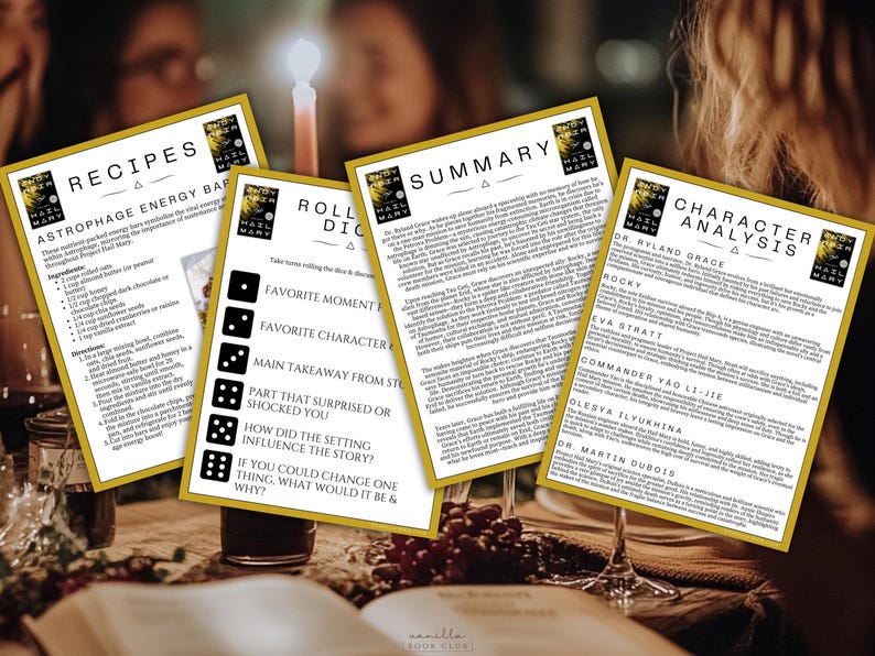 Project Hail Mary Book Club Guide Book Club Games Book Discussion ...