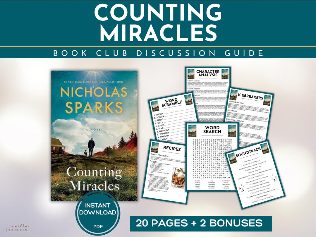 Counting Miracles Book Club Guide Book Club Games Book Discussion ...