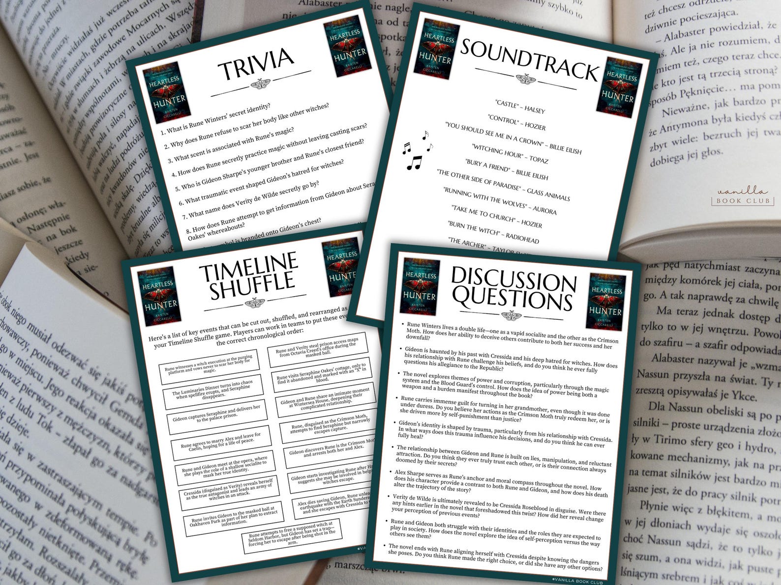 Heartless Hunter Book Club Guide Book Club Games Discussion Questions ...