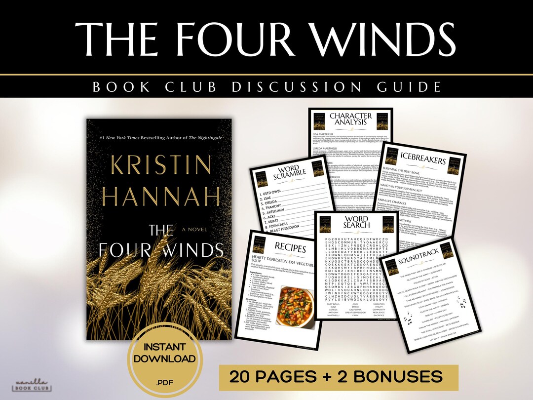 The Four Winds Book Club Guide Book Club Games Book Discussion ...