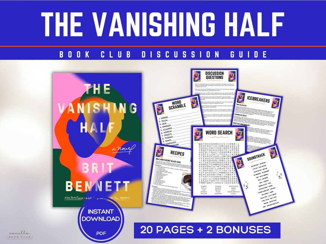 The Vanishing Half Book Club Guide Book Club Games Book Discussion ...